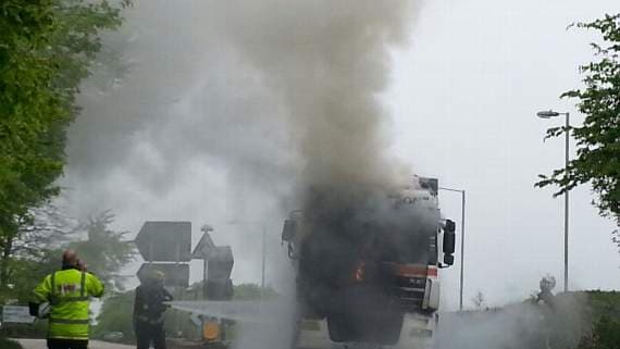 Lorry fire causes closure on the A386 | okehampton-today.co.uk