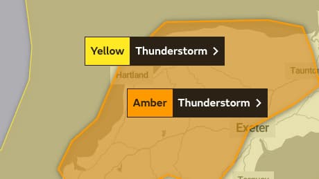 Amber Warning of thunderstorms and flooding | okehampton-today.co.uk