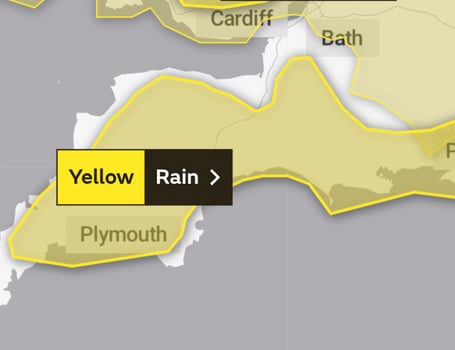 YELLOW WARNING UPDATE: Heavy and persistent rain | okehampton-today.co.uk