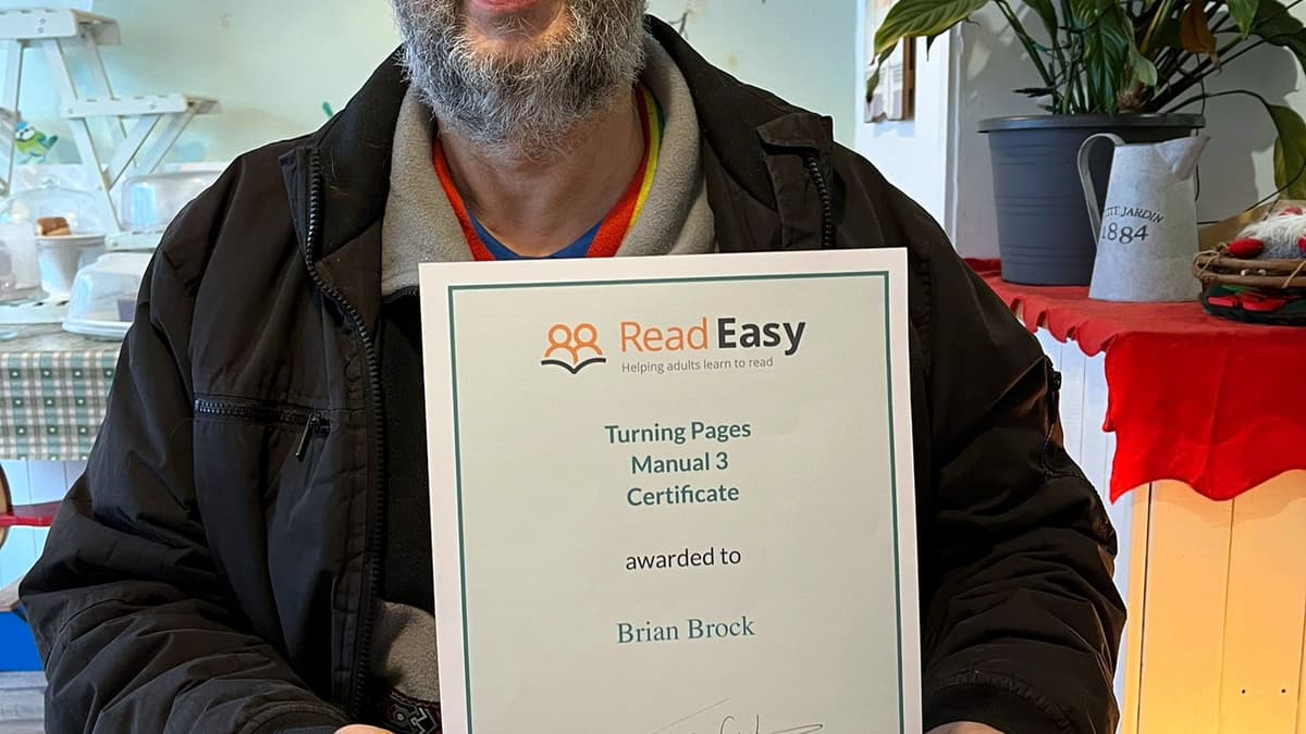 Brian earns certificate for next stage of Read Easy course | okehampton ...