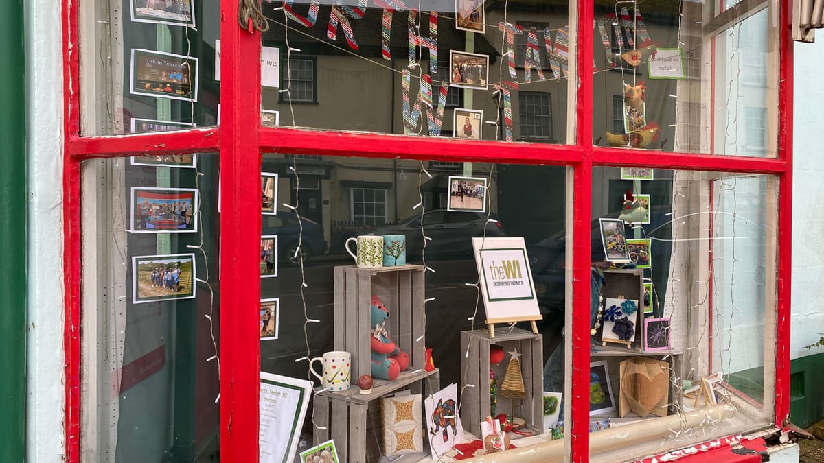 North Tawton WI display in post office window | okehampton-today.co.uk